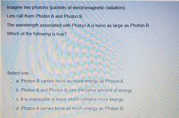 Solved Imagine two photons (packets of electromagnetic | Chegg.com