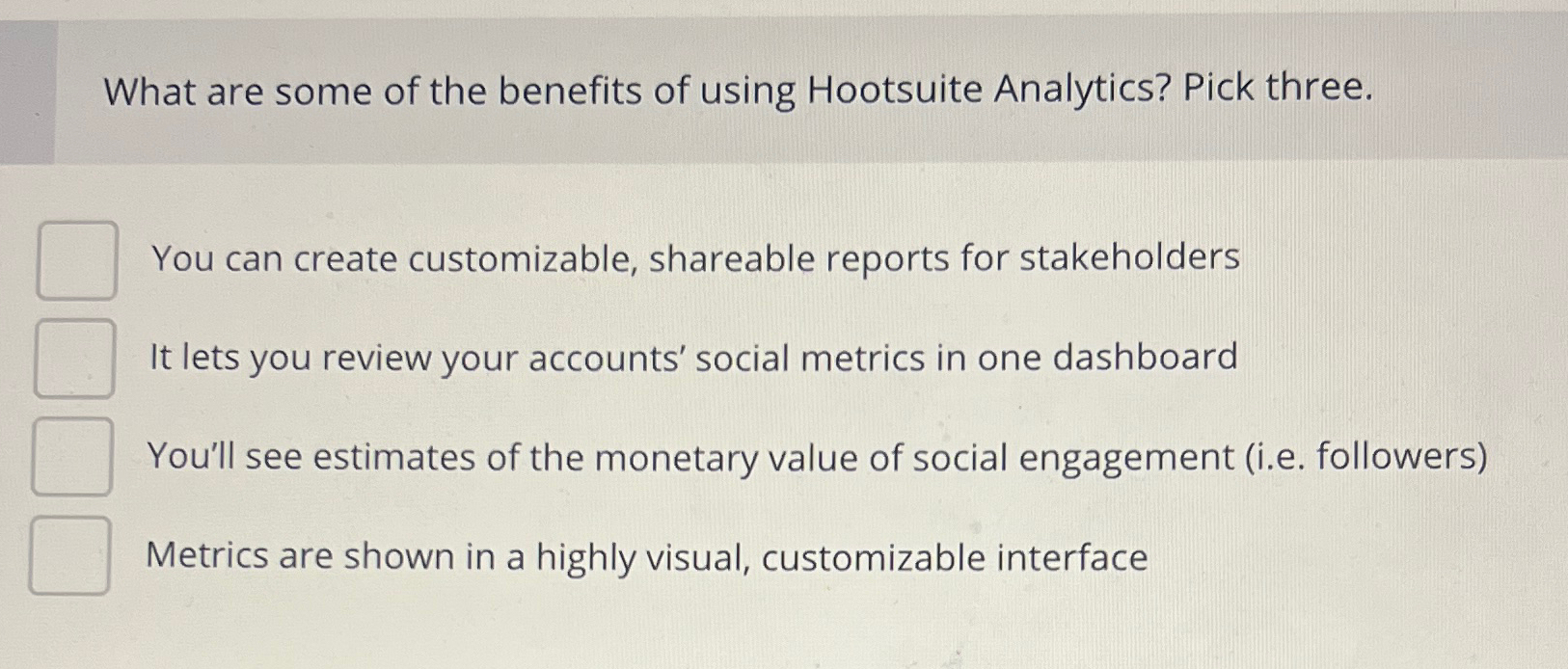Solved What are some of the benefits of using Hootsuite | Chegg.com