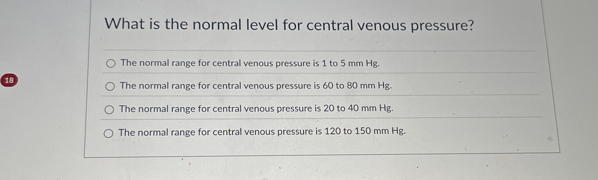 Solved What is the normal level for central venous | Chegg.com