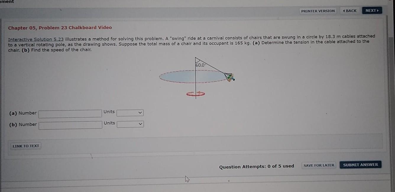 Solved ament PRINTER VERSION 4 BACK NEXT Chapter 05, Problem | Chegg.com