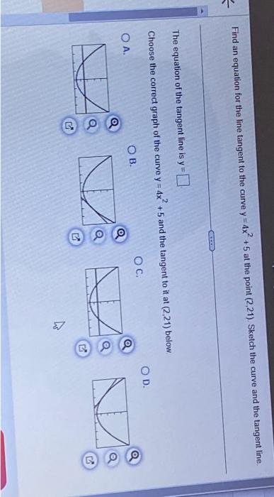Solved Find an equation for the line tangent to the curve | Chegg.com