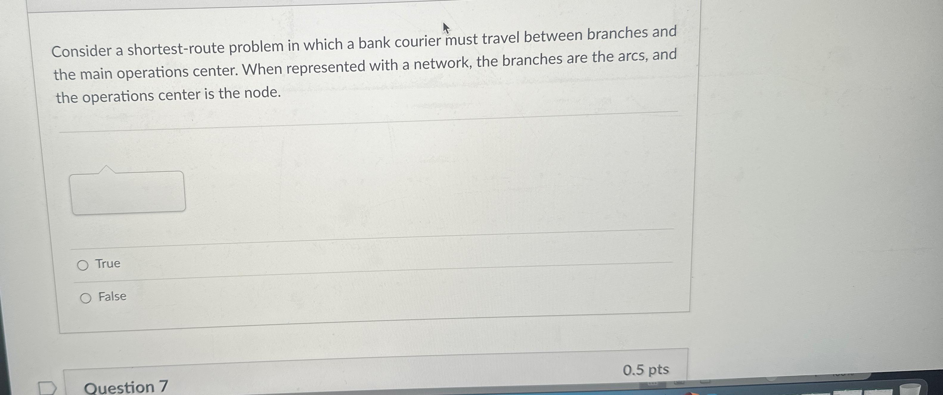 Solved Consider a shortest-route problem in which a bank | Chegg.com