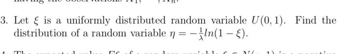 Solved Let ξ is a uniformly distributed random variable | Chegg.com