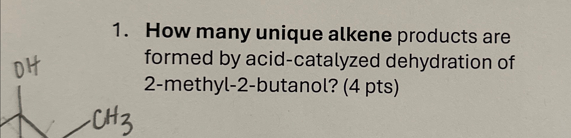 Solved How many unique alkene products are formed by | Chegg.com