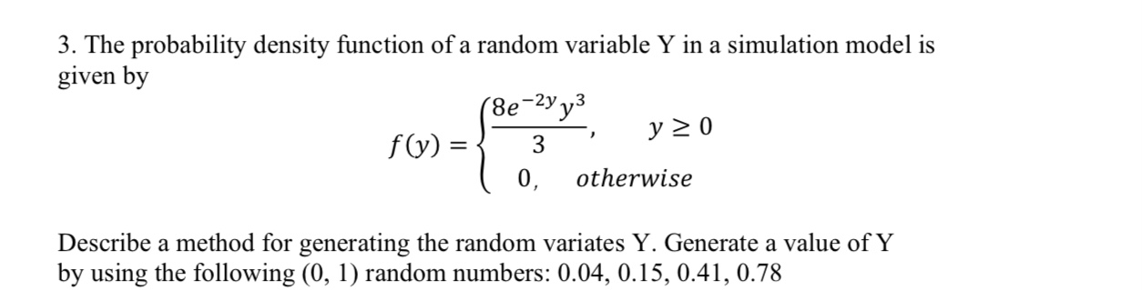 Solved The probability density function of a random variable | Chegg.com