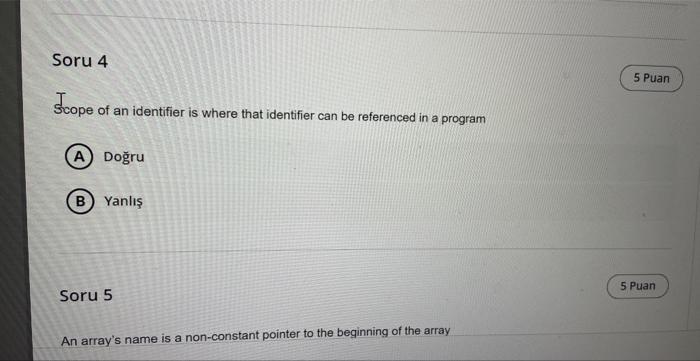Solved Scope of an identifier is where that identifier can | Chegg.com