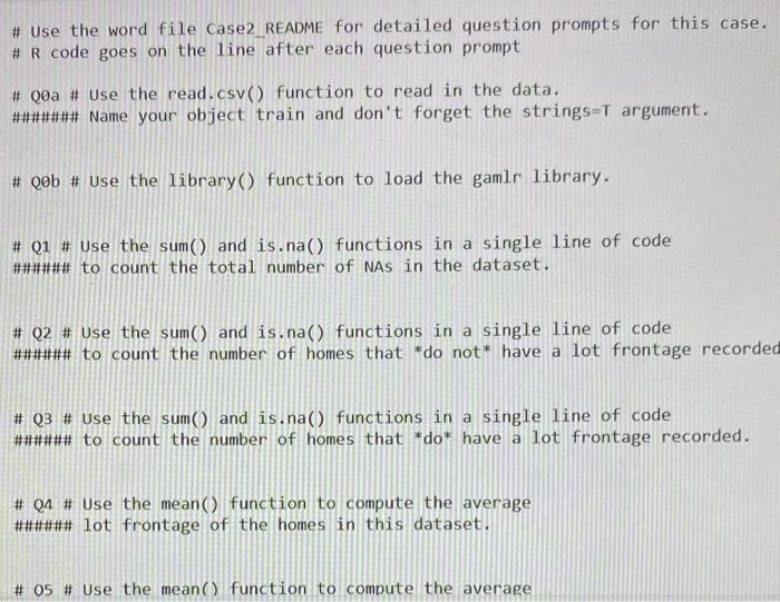Solved \# Use the word file Casez README for detailed | Chegg.com