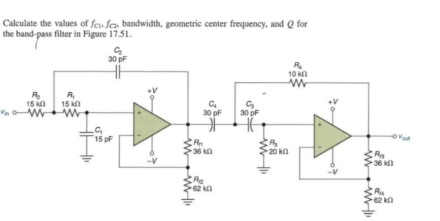 Solved Calculate the values of fC1,fC2, bandwidth, geometric | Chegg.com