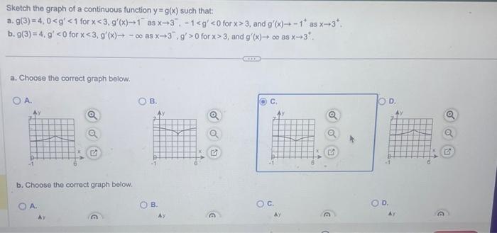 Solved Sketch the graph of a continuous function y = g(x) | Chegg.com