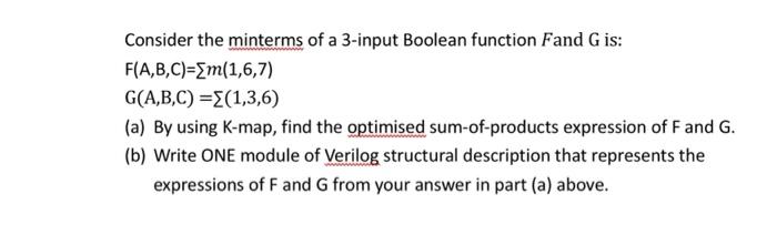 Solved Consider the minterms of a 3-input Boolean function | Chegg.com