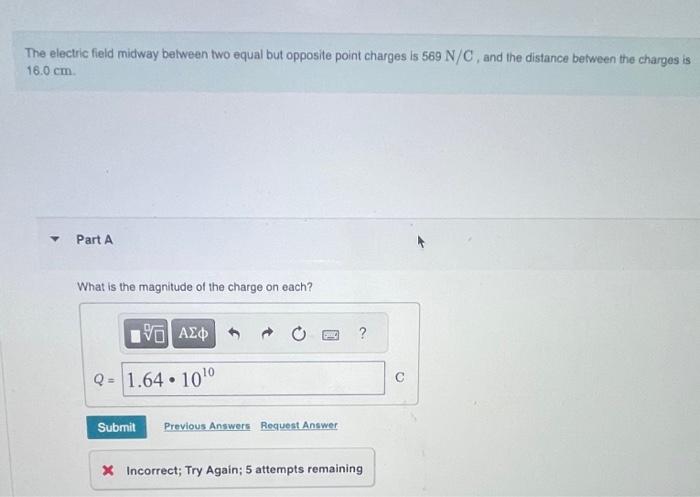 Solved The electric field midway between two equal but | Chegg.com