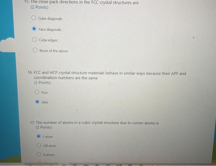 Solved 1. Simple cubic crystal structure abbreviation is (2 | Chegg.com