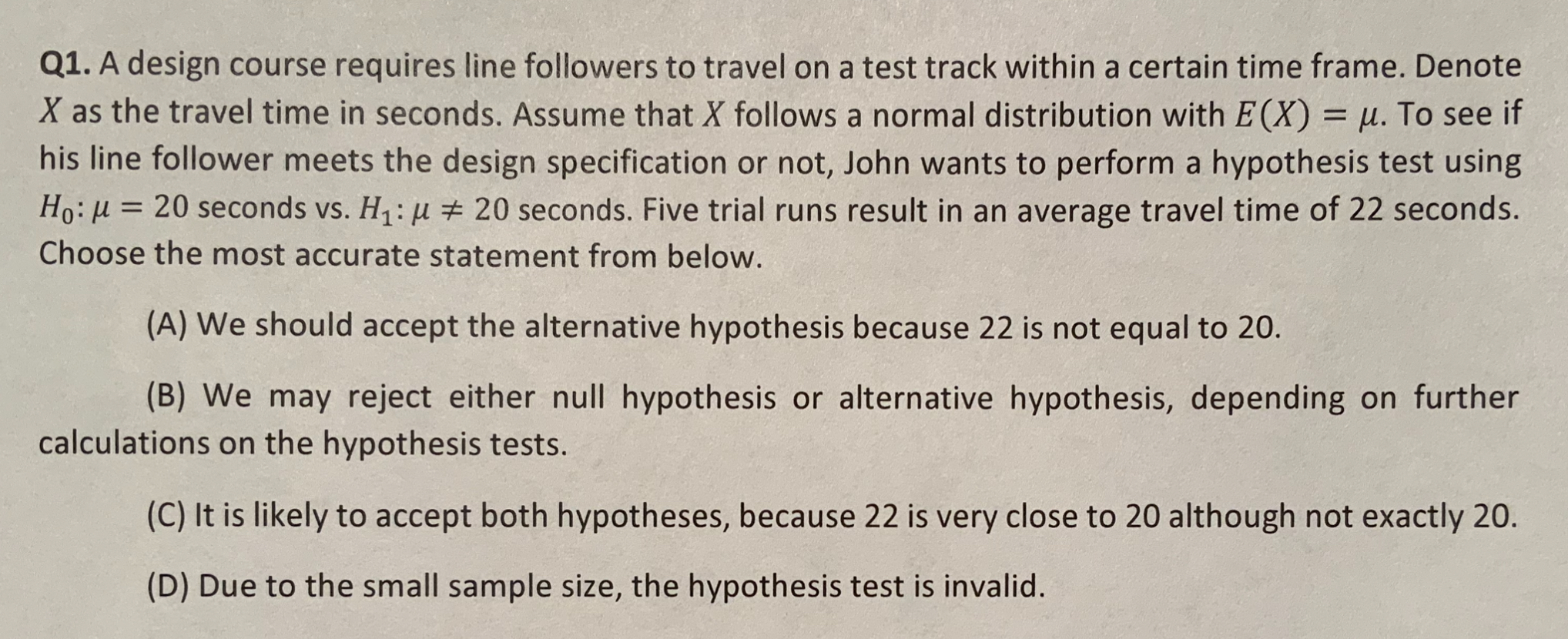 Solved Q1. ﻿A design course requires line followers to | Chegg.com