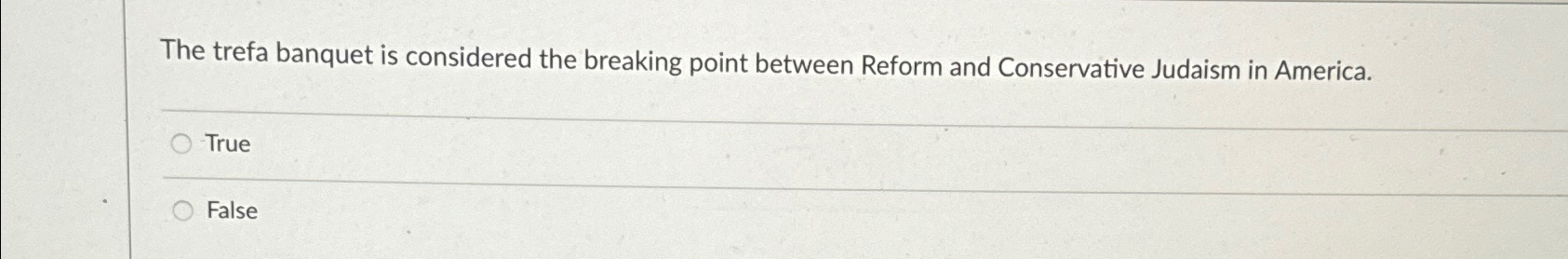 Solved The trefa banquet is considered the breaking point | Chegg.com