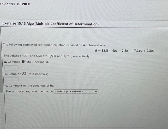 Solved : Chapter 15-PREP Exercise 15.13 Algo (Multiple | Chegg.com
