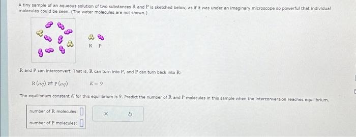 Solved A tiny sample of an aqueous solution of two | Chegg.com