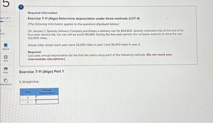 Solved Required information Exercise 7-11 (Algo) Determine | Chegg.com