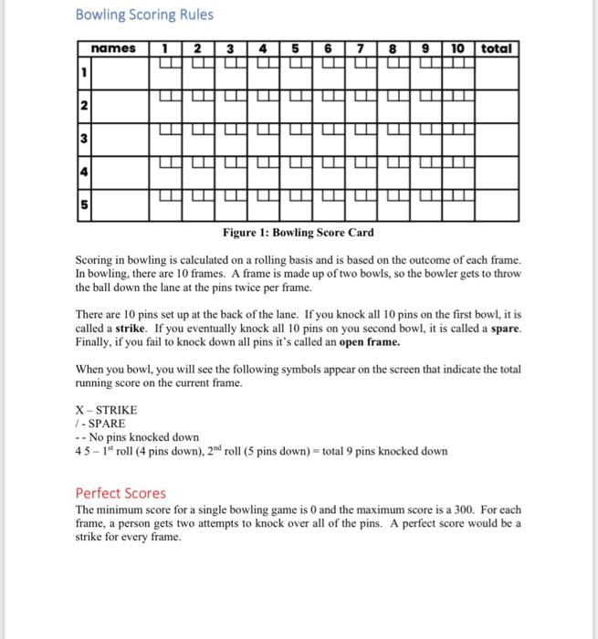 Solved Bowling Scoring Rules 1 N 32₂ A names 1 2 3 4 A | Chegg.com