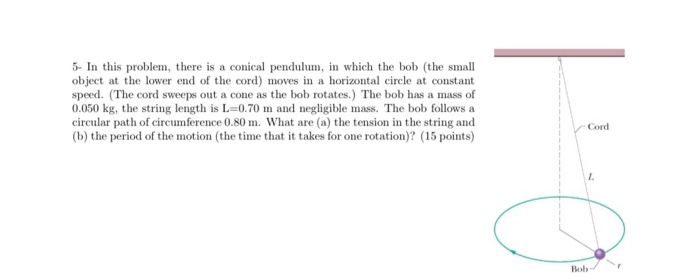 Solved 5- In this problem, there is a conical pendulum, in | Chegg.com