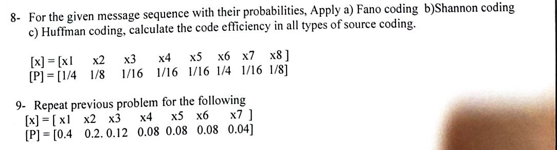 Solved i want a detailed solution8- ﻿For the given message | Chegg.com