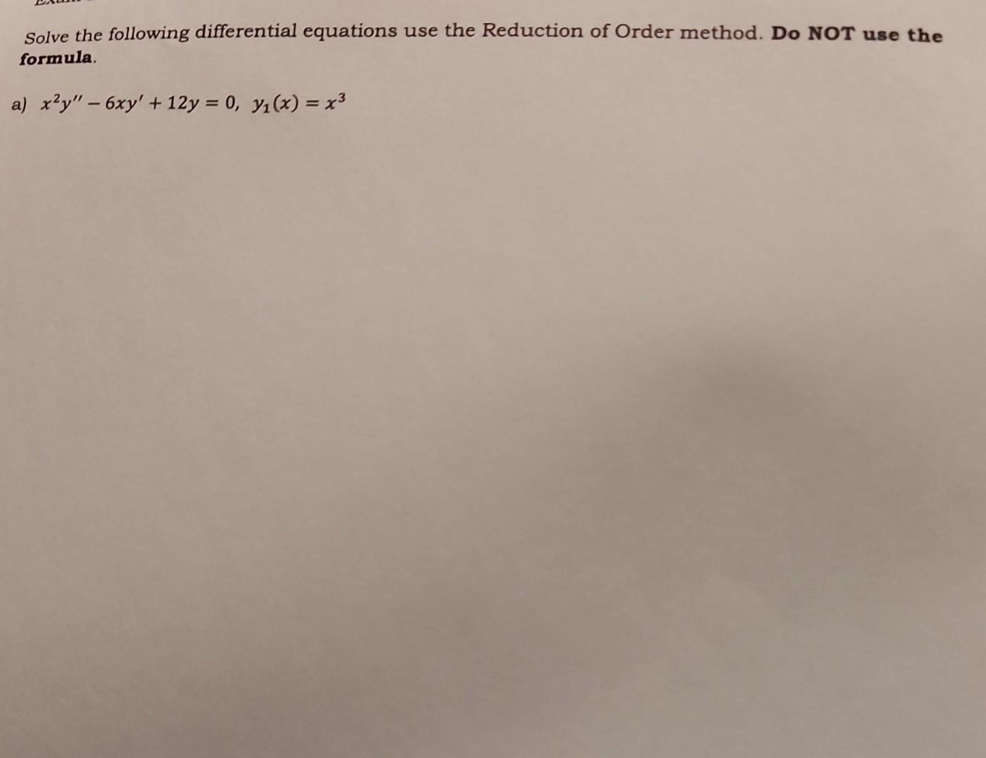 Solved Solve the following differential equations use the | Chegg.com