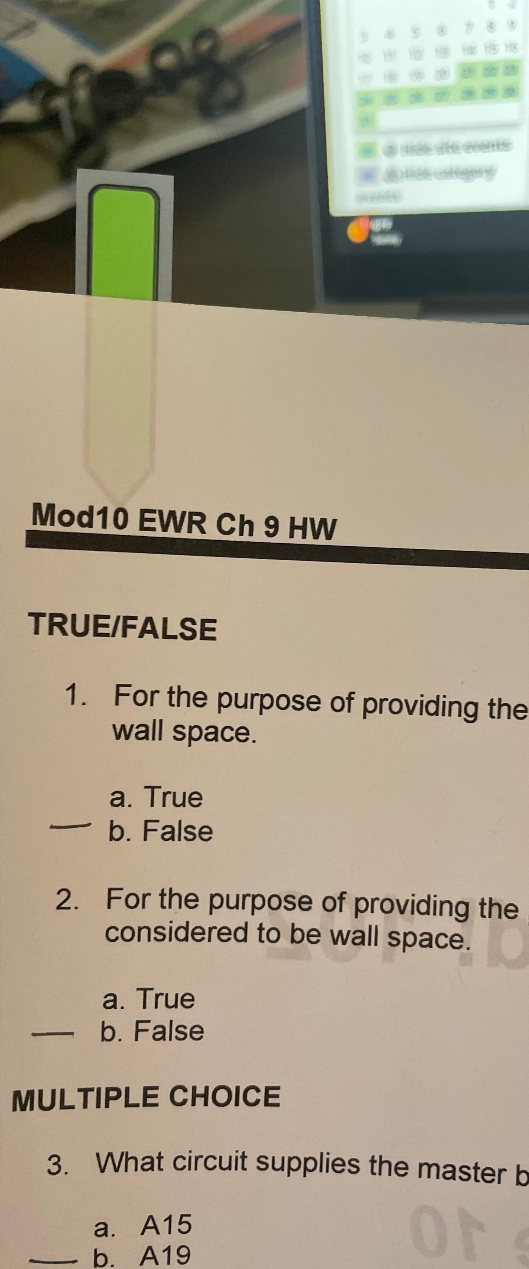 Solved Mod10 ﻿EWR Ch 9 ﻿HWTRUE/FALSEFor the purpose of | Chegg.com