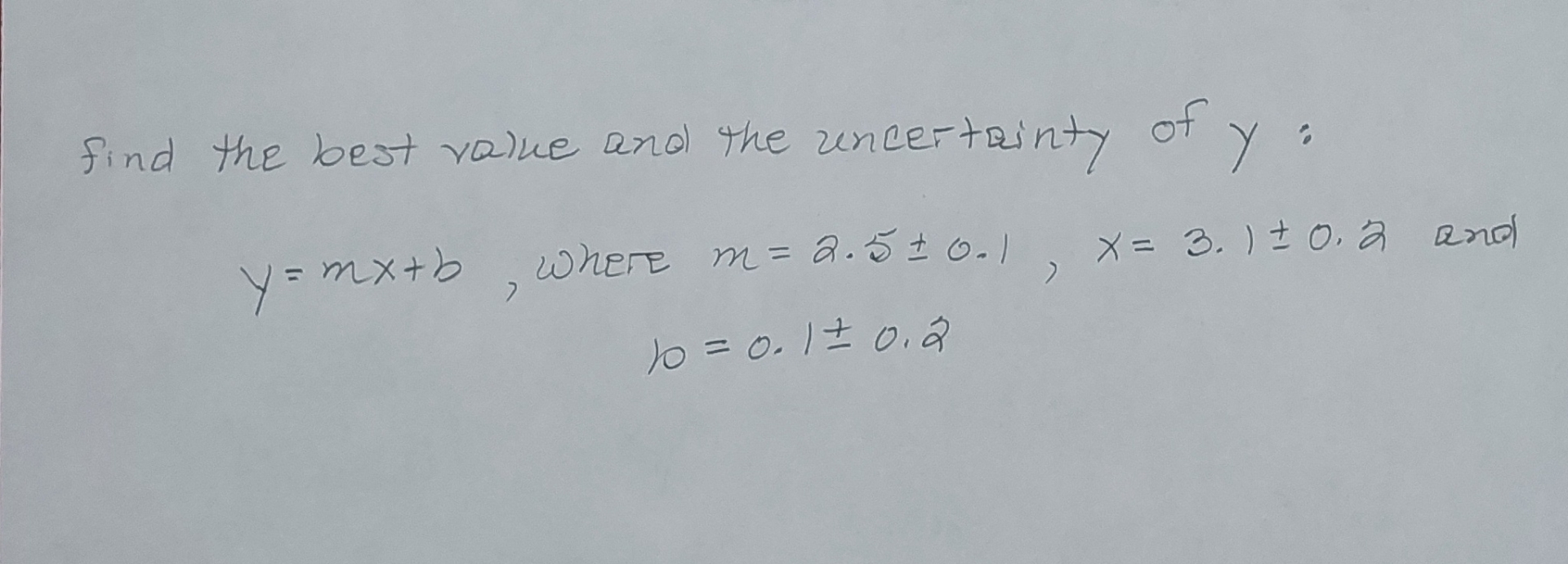 Solved find the best value and the uncertainty of y ﻿: | Chegg.com