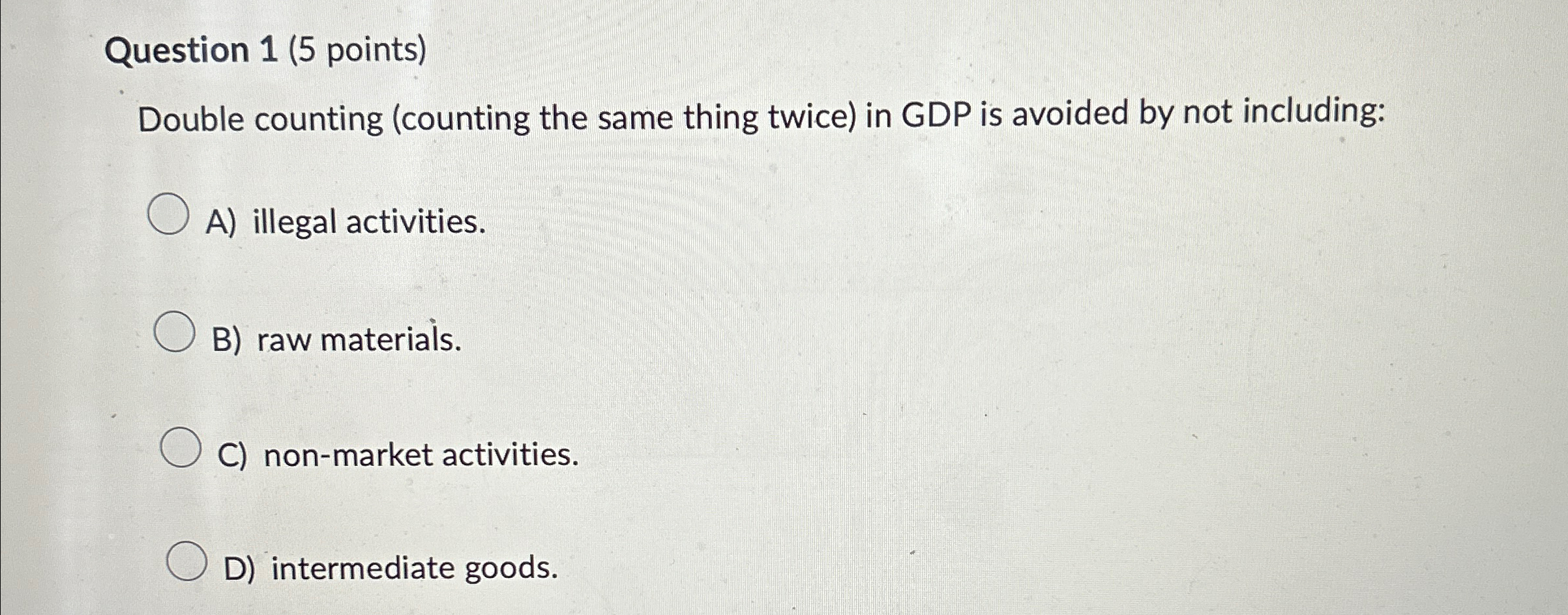 Solved Question 1 (5 ﻿points)Double counting (counting the | Chegg.com