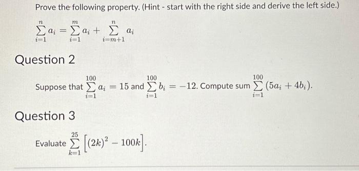 Solved Prove the following property. (Hint - start with the | Chegg.com