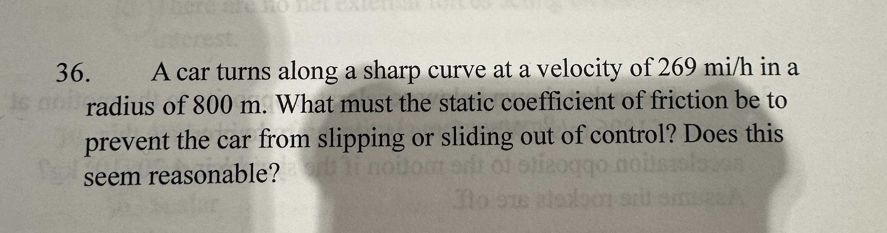 Solved A car turns along a sharp curve at a velocity of | Chegg.com