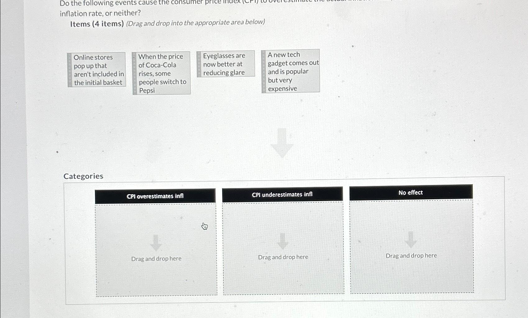 Solved inflation rate, or neither?Items (4 ﻿items) (Drag and | Chegg.com