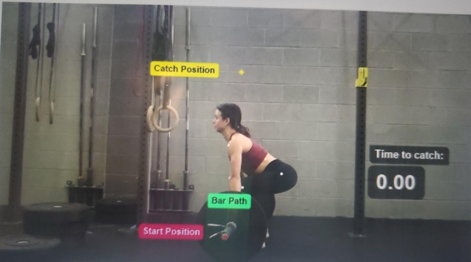 Solved Catch Position Time to catch: 0.00 Bar Path Start | Chegg.com