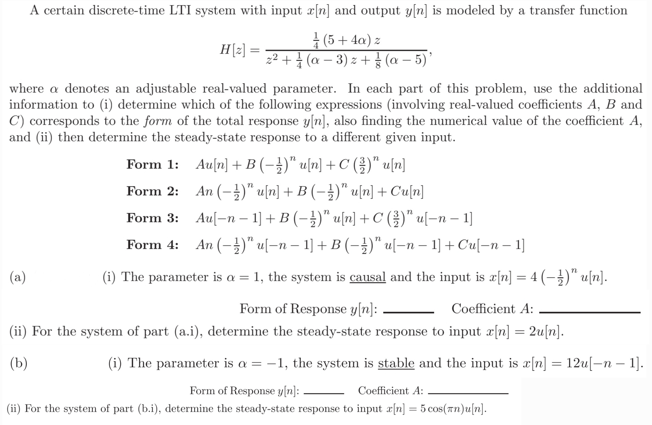 Solved A certain discrete-time LTI system with input x[n] | Chegg.com