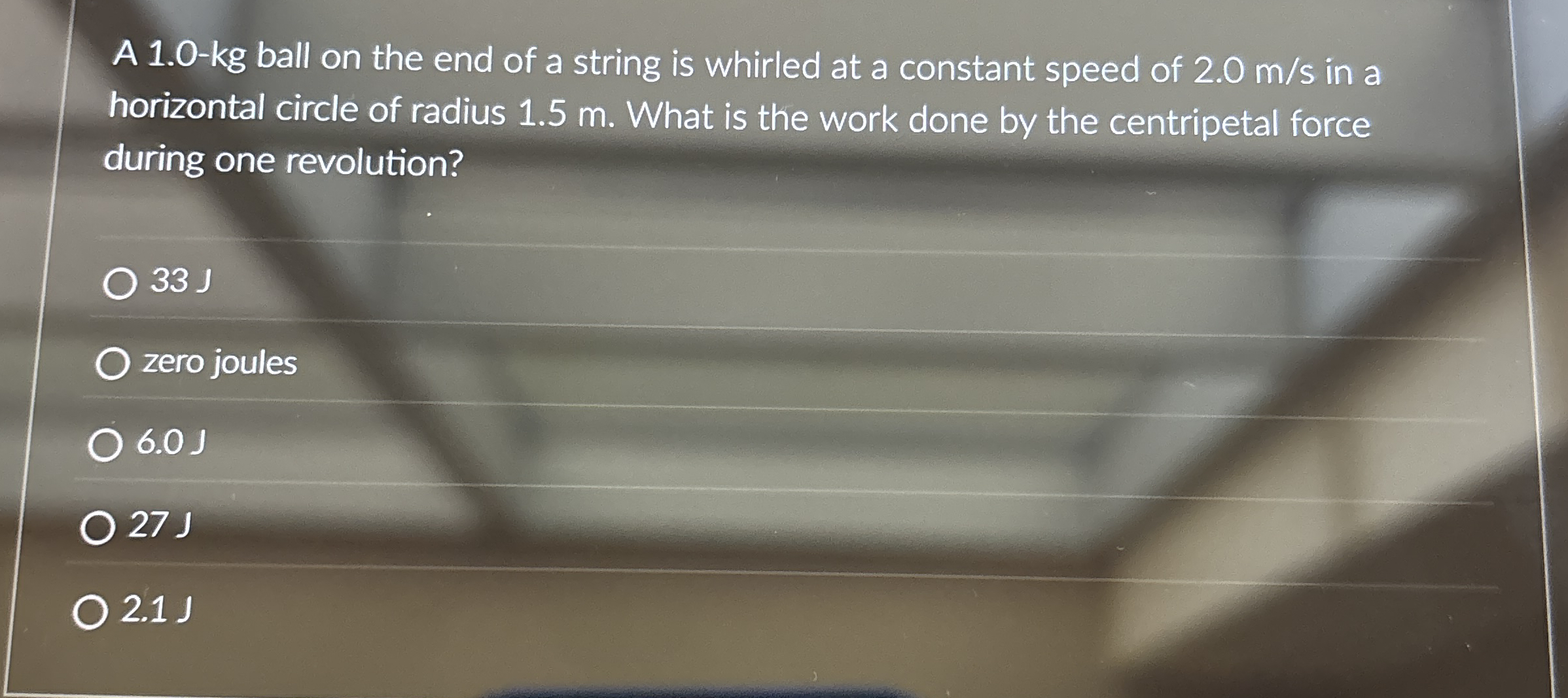 Solved A 1.0-kg ball on the end of a string is whirled at a | Chegg.com