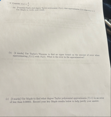 Solved Consider f(x)=2x. ﻿Use Maple to verify your | Chegg.com