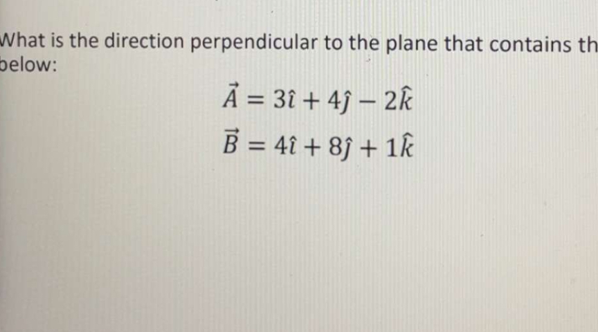 Solved What is the direction perpendicular to the plane that | Chegg.com