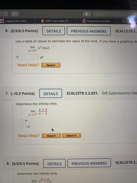 Solved Logging into Lobo... MPC Lobo Apps CL. Precalculus | Chegg.com