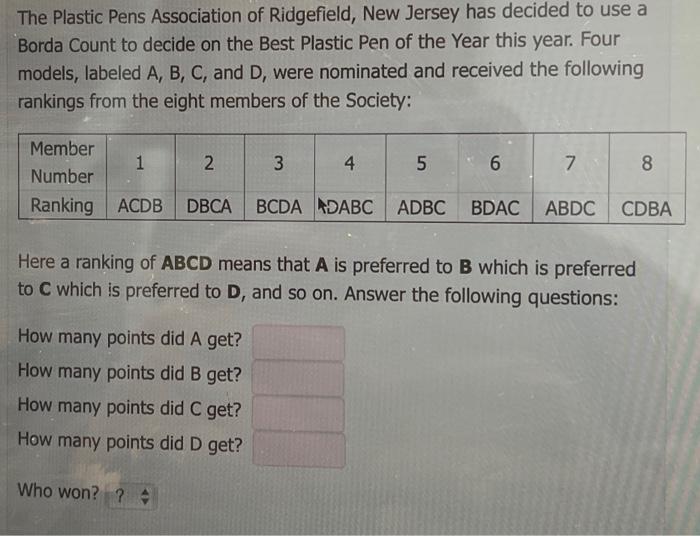 Solved The Plastic Pens Association of Ridgefield, New | Chegg.com