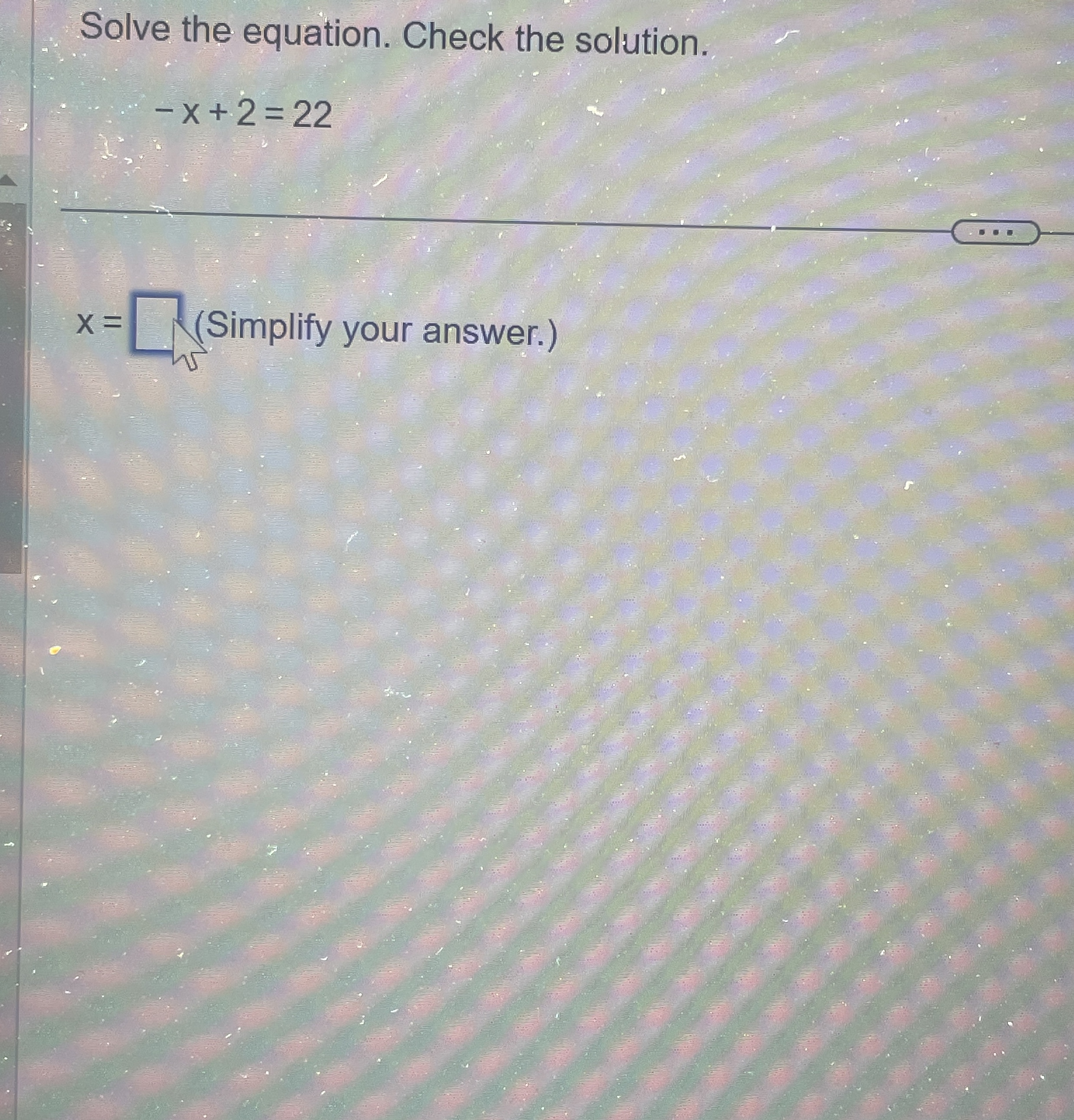 Solved Solve the equation. Check the | Chegg.com