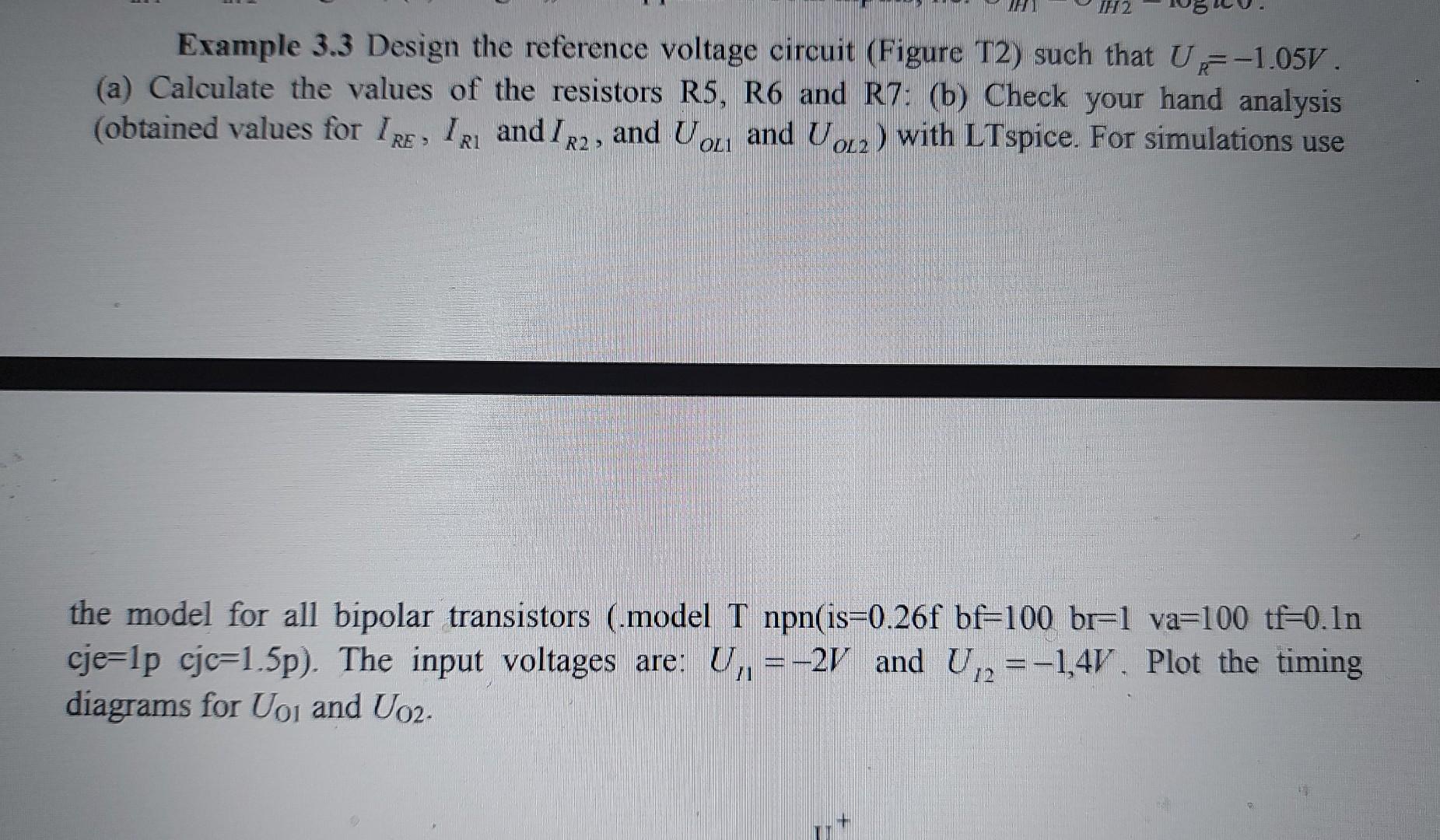 Solved Example 3.3 Design the reference voltage circuit | Chegg.com