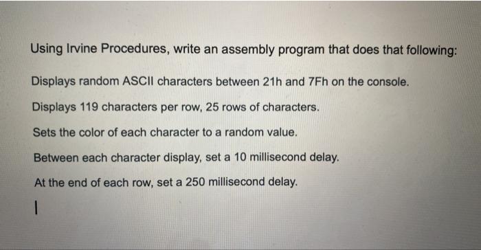 Solved Using Irvine Procedures, write an assembly program | Chegg.com