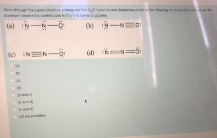 Solved Work through the Lewis structure strategy for the N, | Chegg.com