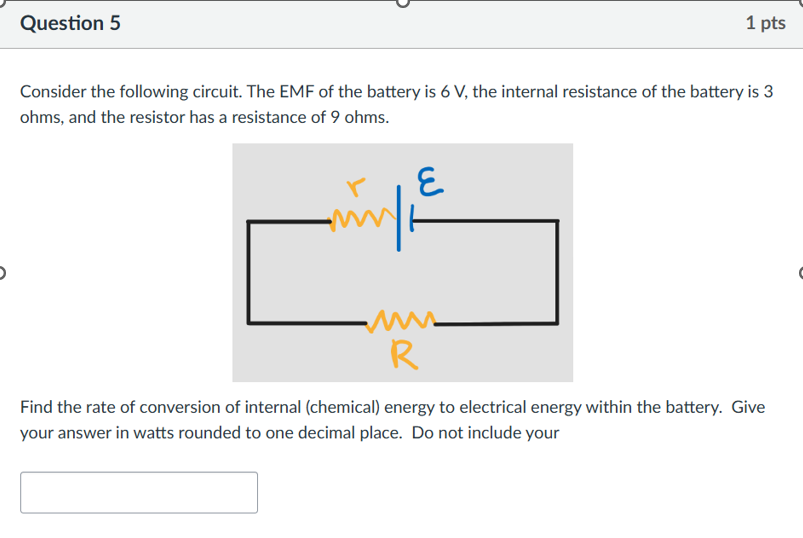 Solved Consider the following circuit. The EMF of the | Chegg.com