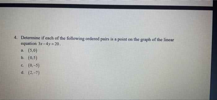 Solved 4. Determine if each of the following ordered pairs | Chegg.com