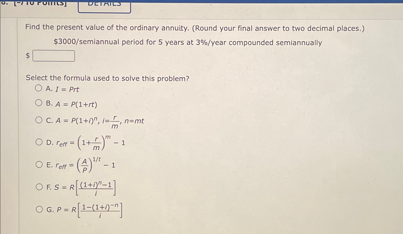 Solved Find the present value of the ordinary annuity. | Chegg.com