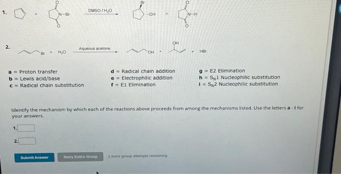 Solved a= Proton transfer b= Lewis acid/base c = Radical | Chegg.com