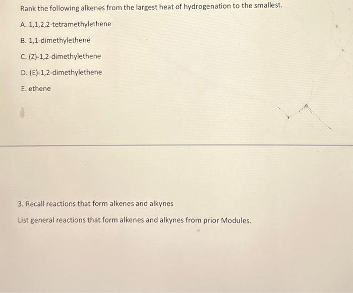 Solved Here's an example: CH3CH2CH=CHCH3 The longest | Chegg.com