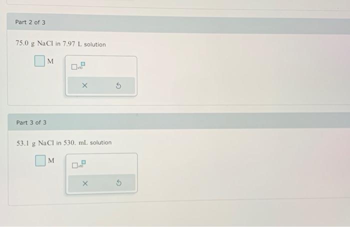 Solved Calculate the molarity of each aqueous solution with | Chegg.com