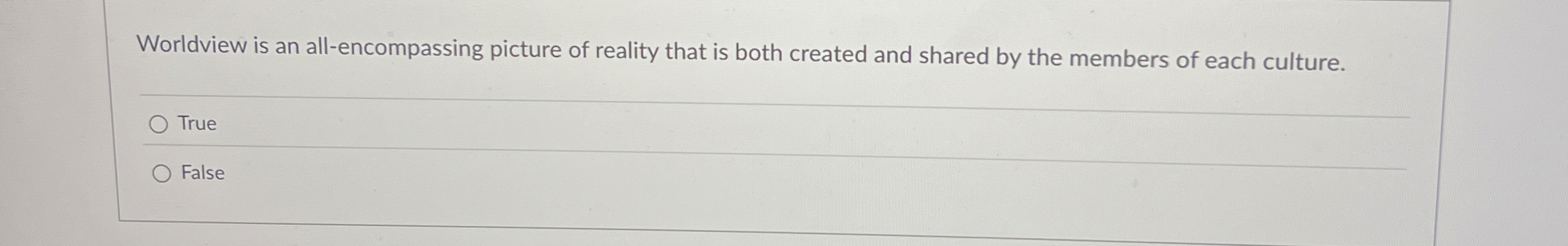 Solved Worldview is an all-encompassing picture of reality | Chegg.com