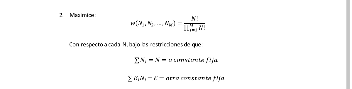Maximice:w(N1,N2,dots,NM)=N!prodj=1MN!Con respecto a | Chegg.com